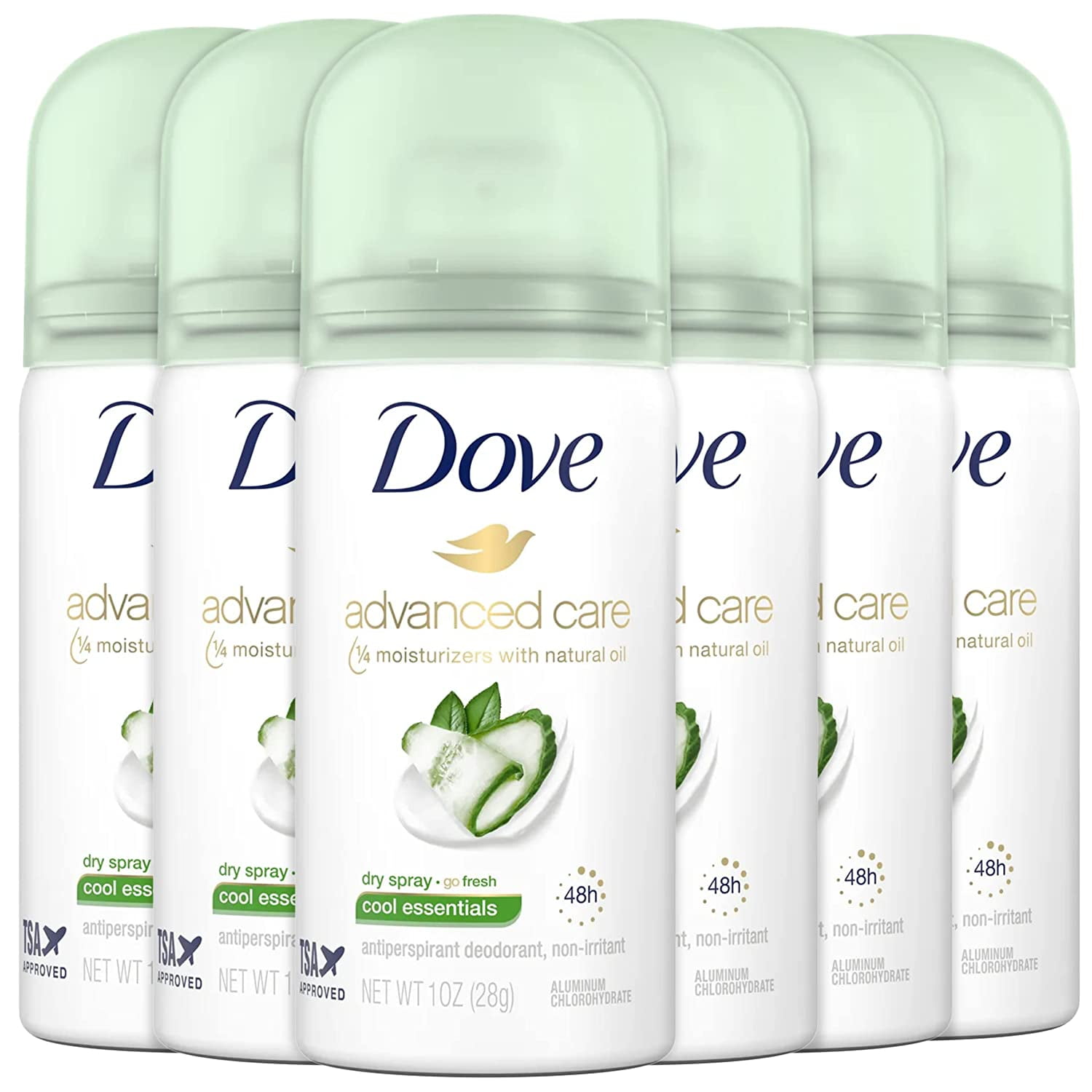 Dove Antiperspirant Deodorant Dry Spray, Travel Size, Cool Essentials ...