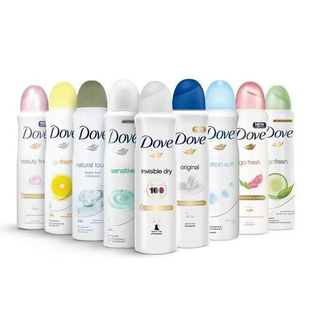 Dove Antiperspirant Spray, International Version, 150 Ml (Pack Of 10) Packaging May Vary ...