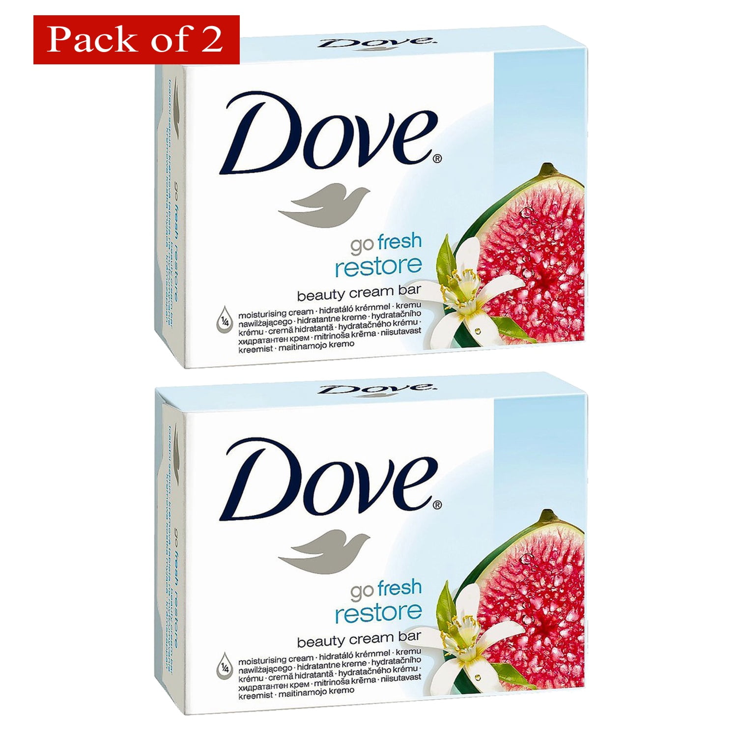 Dove Bar Soap Go Fresh Restore (Pack of 2) - Walmart.com