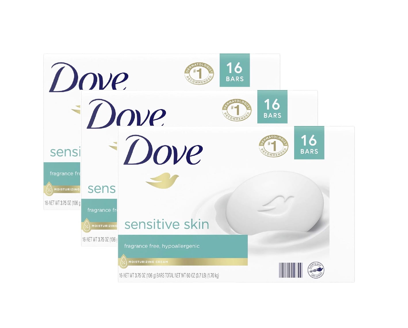 Dove Beauty Bar, Sensitive Skin (3.75 oz., 16 ct.) 3PK - Walmart.com