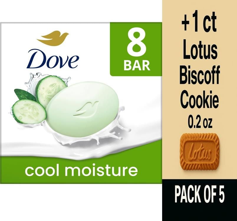 Dove Beauty Bar Soap for Refreshed Skin Cool Moisture Cucumber Green ...