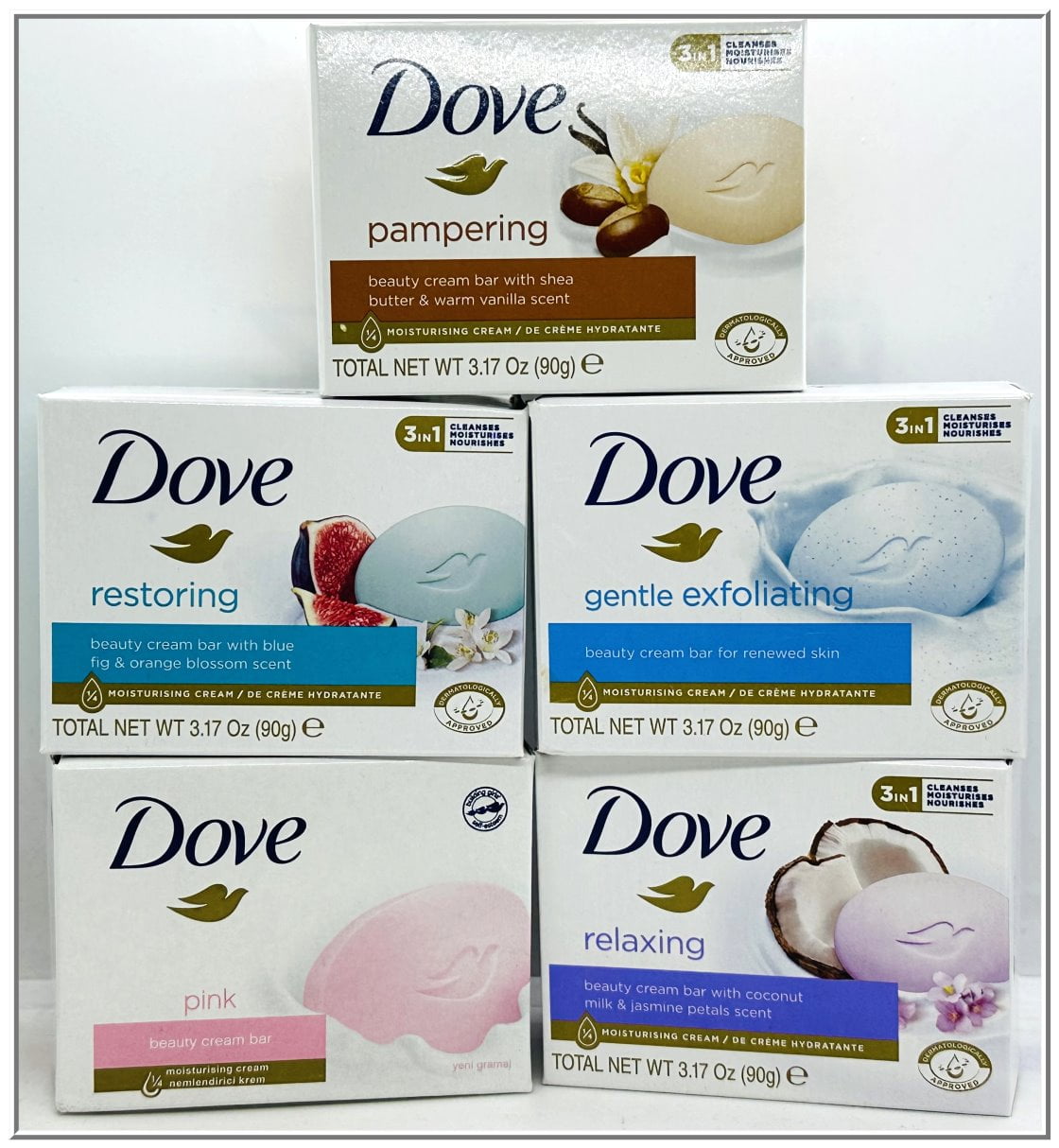 Dove Beauty Bar Soap Variety Pack of 10 3.17 oz Moisturizing ...