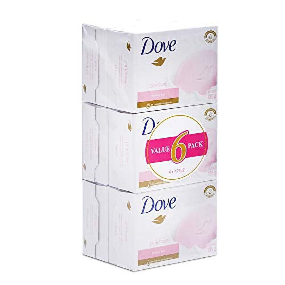 Dove Beauty Cream Bar .. Soaps, Pink/Rosa - 135g .. / 4.76oz x 6 ...