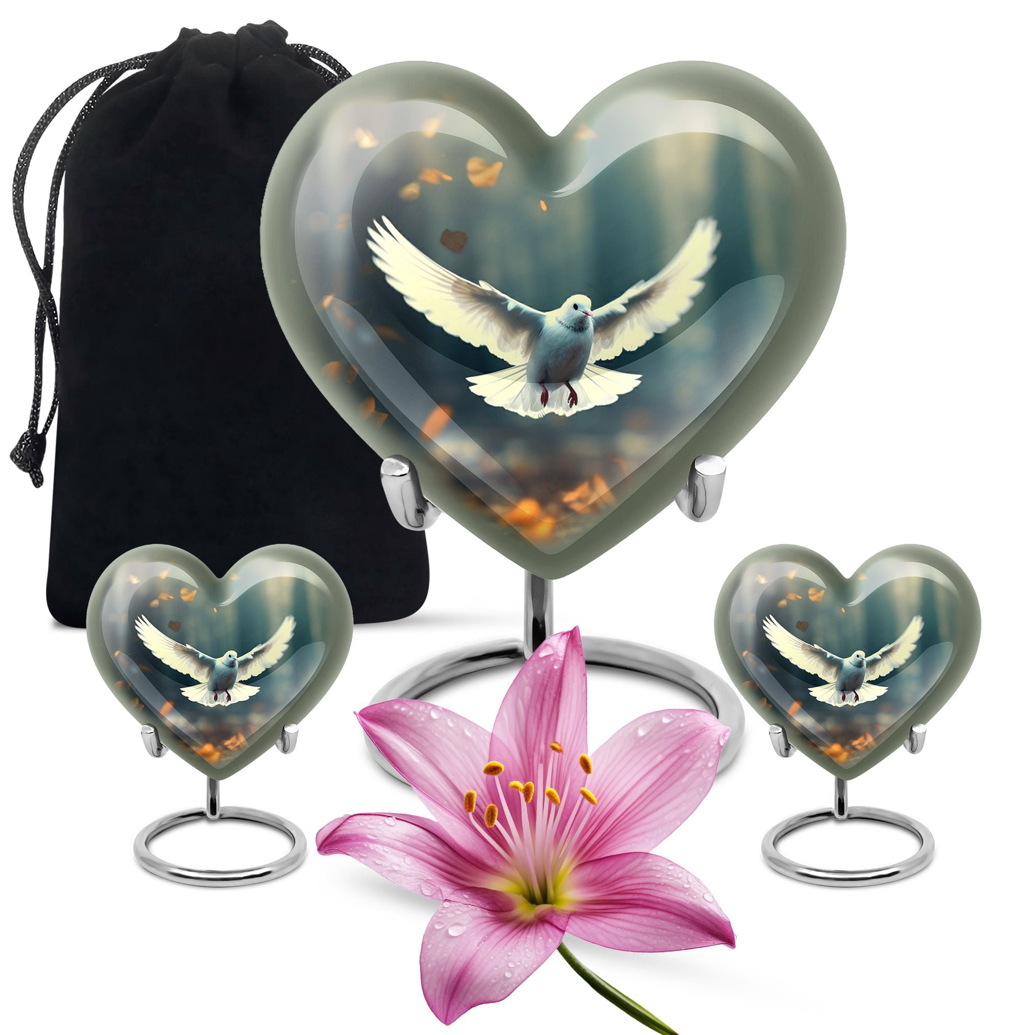 Dove Bird With Hand Funeral Mini Urns For Human Ashes Adult Women ...