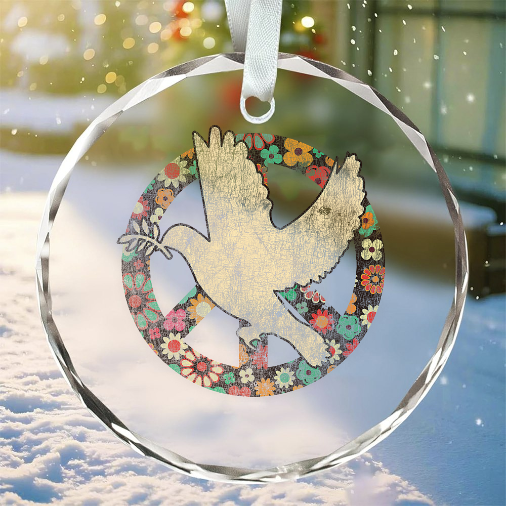 Dove Bird Of Distress Peace Sign Kindness And Flower Peace Ornament ...