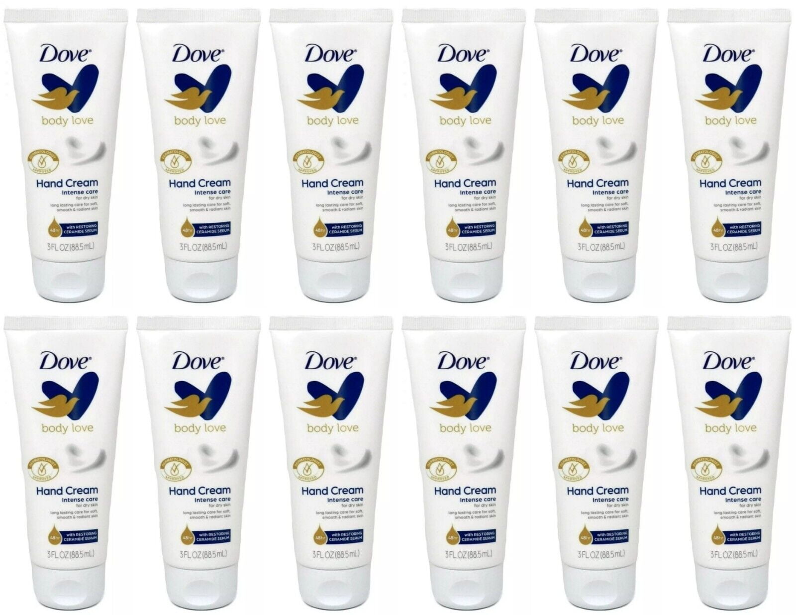 Dove Body Love Intense Care Moisturizing Hand Cream 3 oz 12 Pack ...