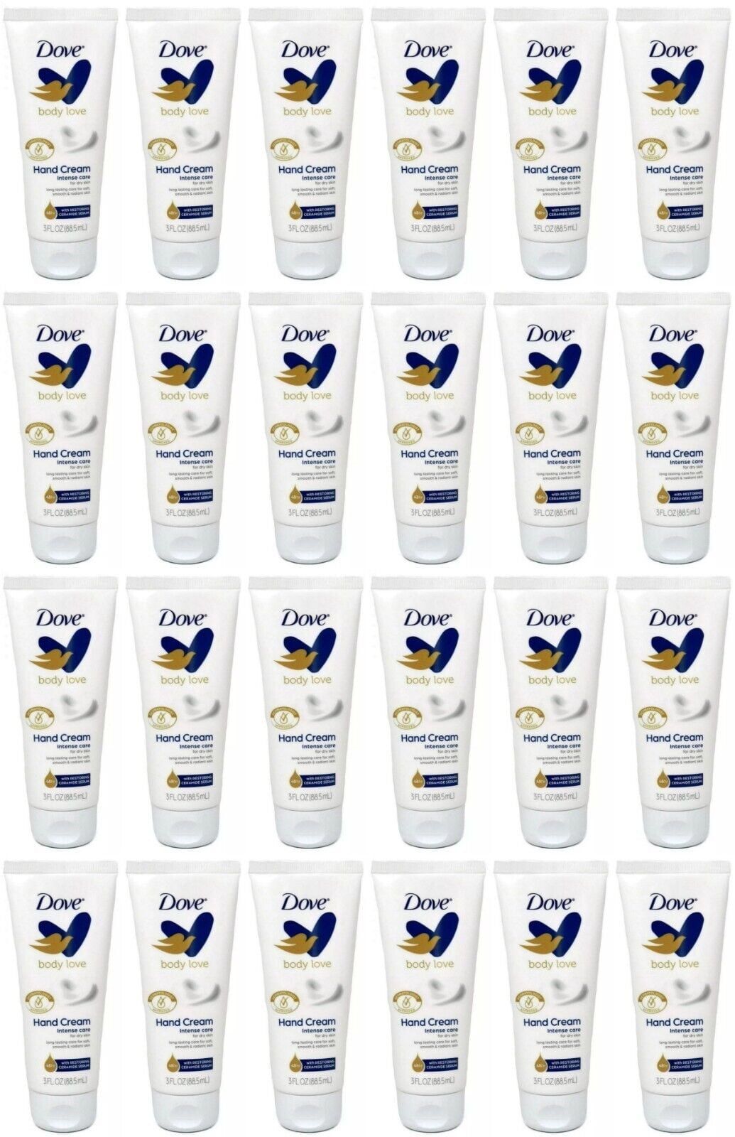 Dove Body Love Intense Care Moisturizing Hand Cream 3 oz 24 Pack BULK ...