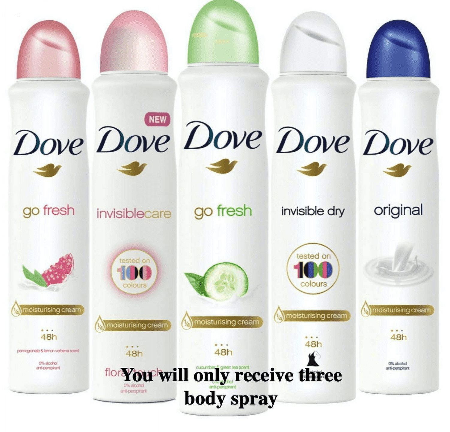 Dove Body Spray Anti-Perspirant/Anit-Transpirant (3X250ml/8.5Oz, Mix ...
