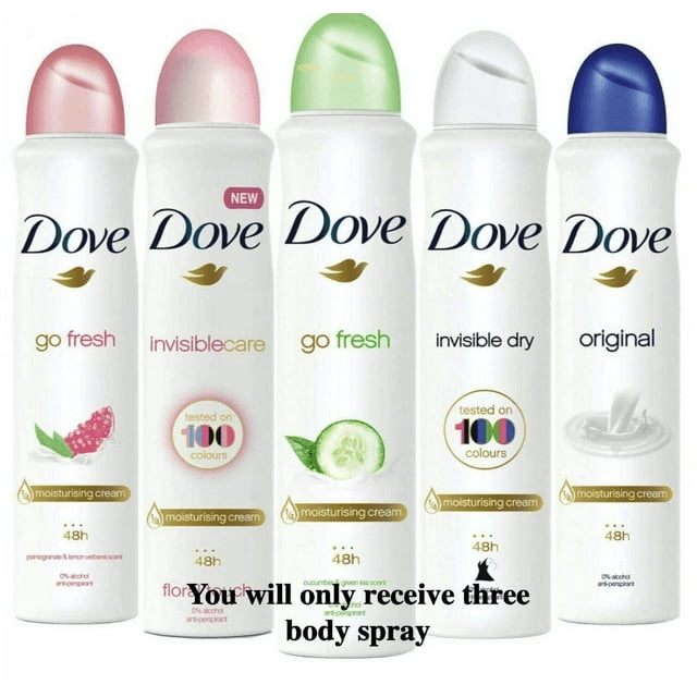 Dove Body Spray Anti-Perspirant/Anit-Transpirant (3X250ml/8.5Oz, Mix ...
