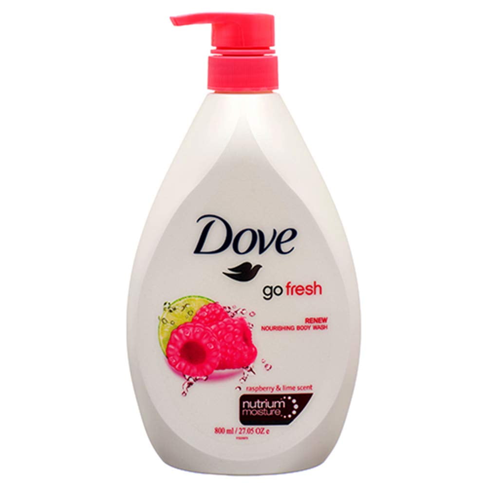 Dove, Body Wash, Go Fresh, Renew Raspberry & Lime W/Pump - 800 Ml ...