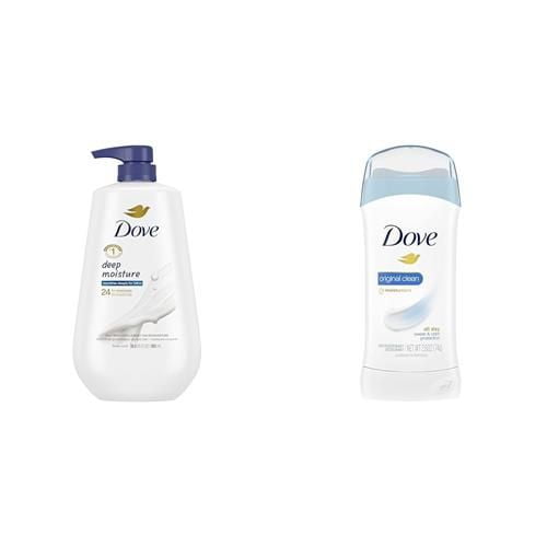 Dove Body Wash With Pump Deep Moisture 30.6 Oz And Invisible Solid ...