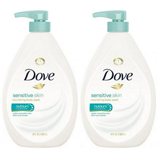 Dove Sensitive Skin Body Wash Liquid Soap, 34 Ounce Pump Bath Care ...
