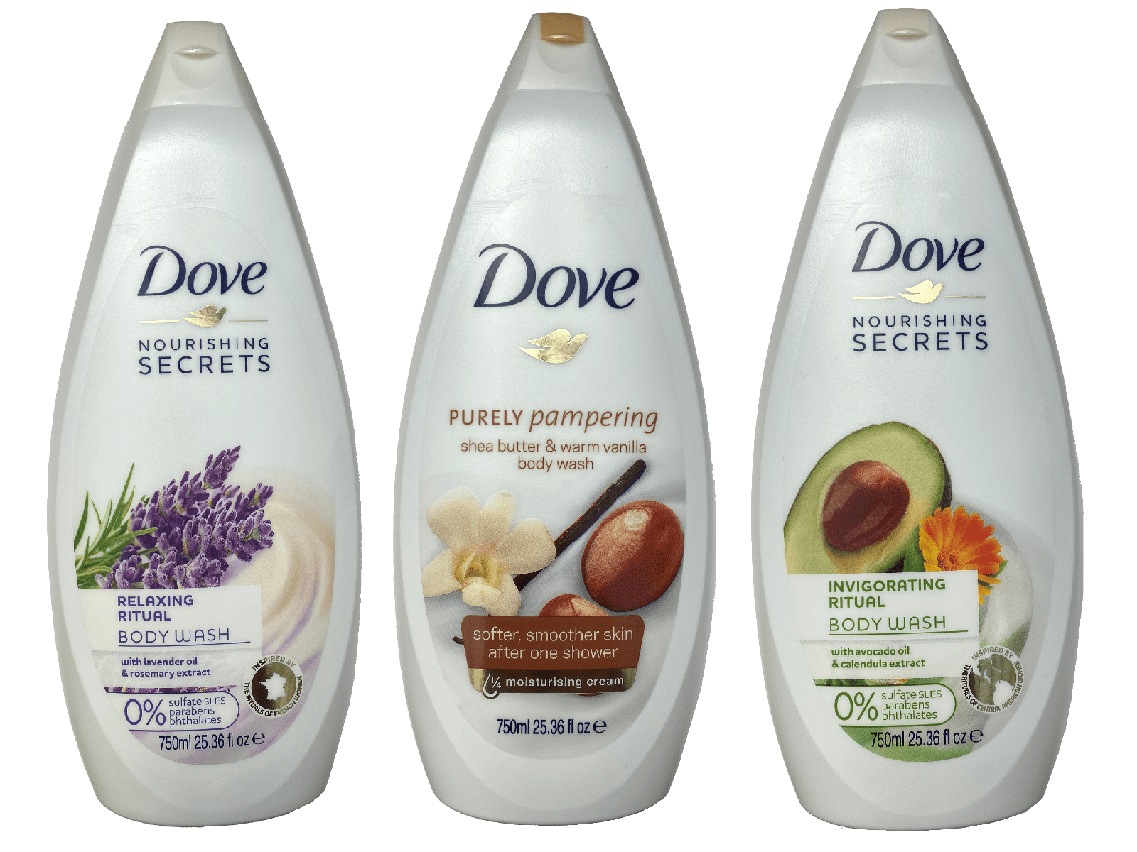 Dove Revive Pamper Body Wash Gel 253 Oz Set Of 3 Assorted