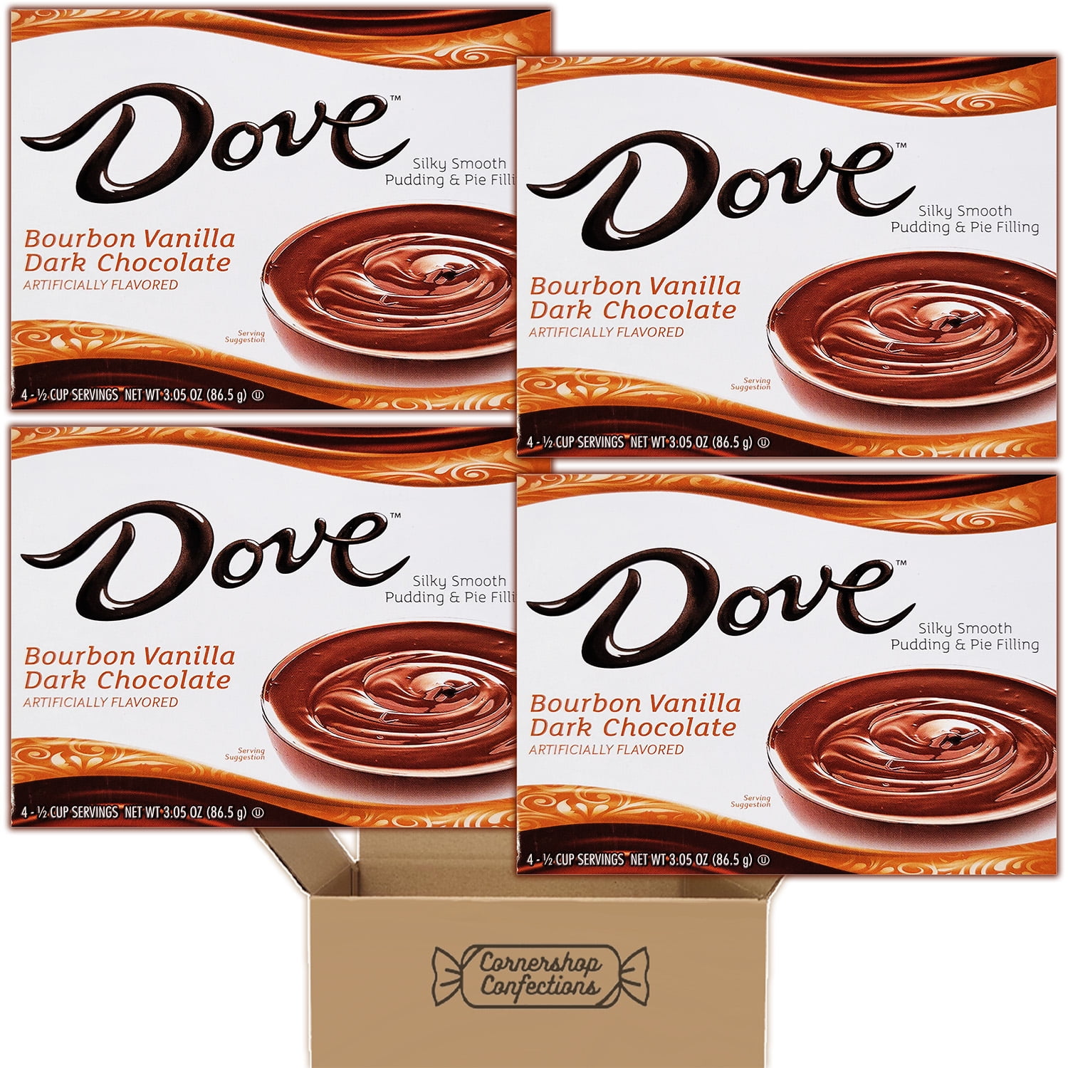Dove Bourbon Vanilla Dark Chocolate Instant Silky Smooth Pudding and ...
