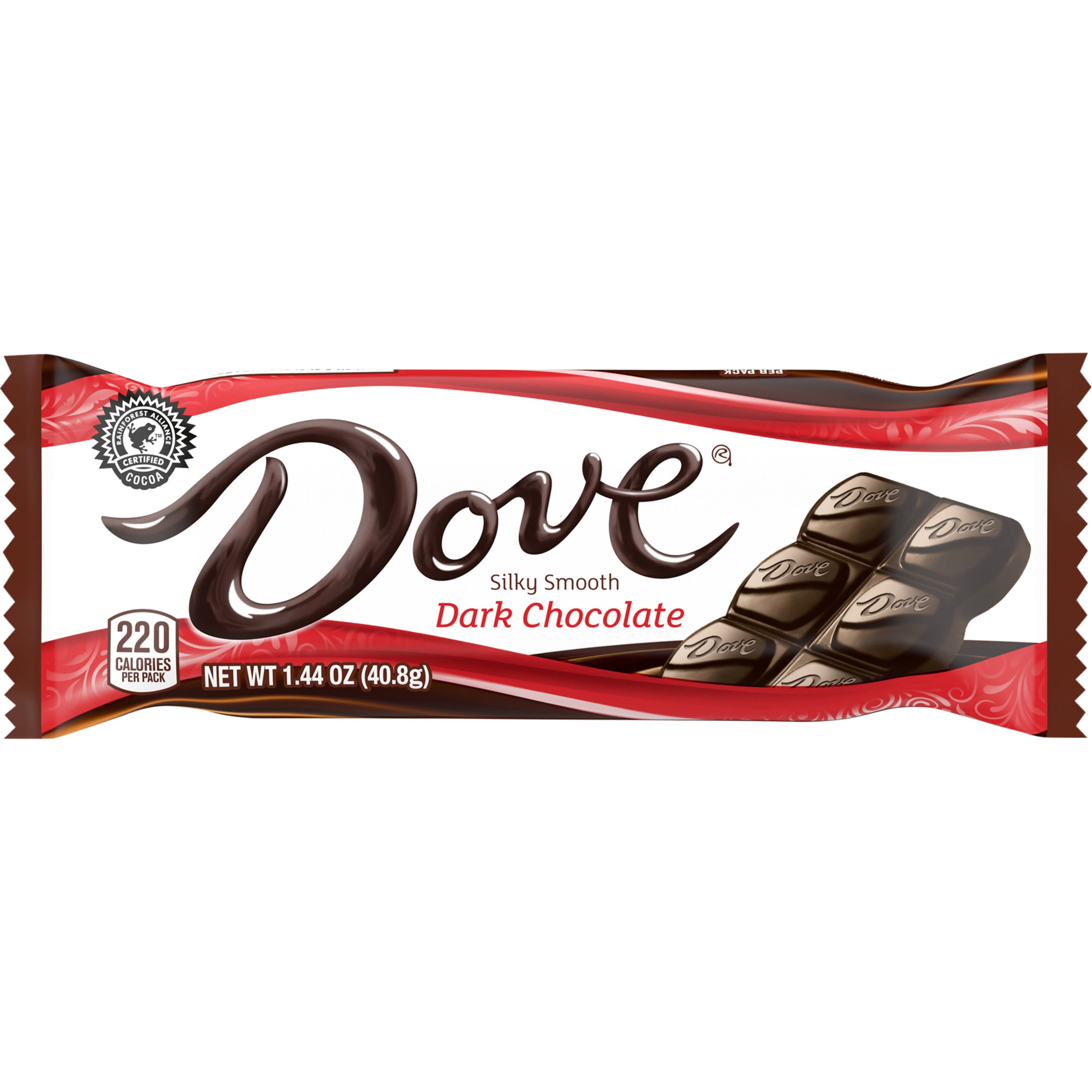 Dove Silky Smooth Dark Chocolate Bar, Full Size, 1.44 oz, Packet ...
