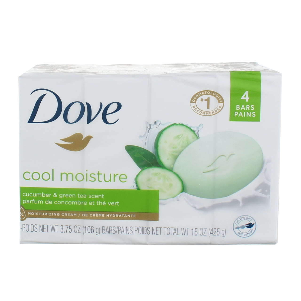 Dove Cool Moisture Moisturizer Cream Bars, Cucumber and Green Tea, 3.75 ...