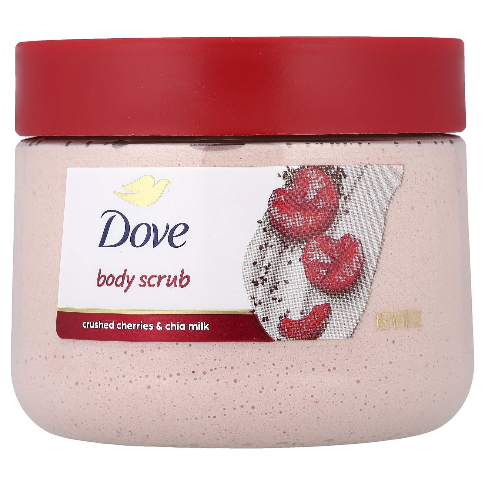 Dove Body Scrub, Crushed Cherries & Chia Milk, 15 oz (425 g) - Walmart.com