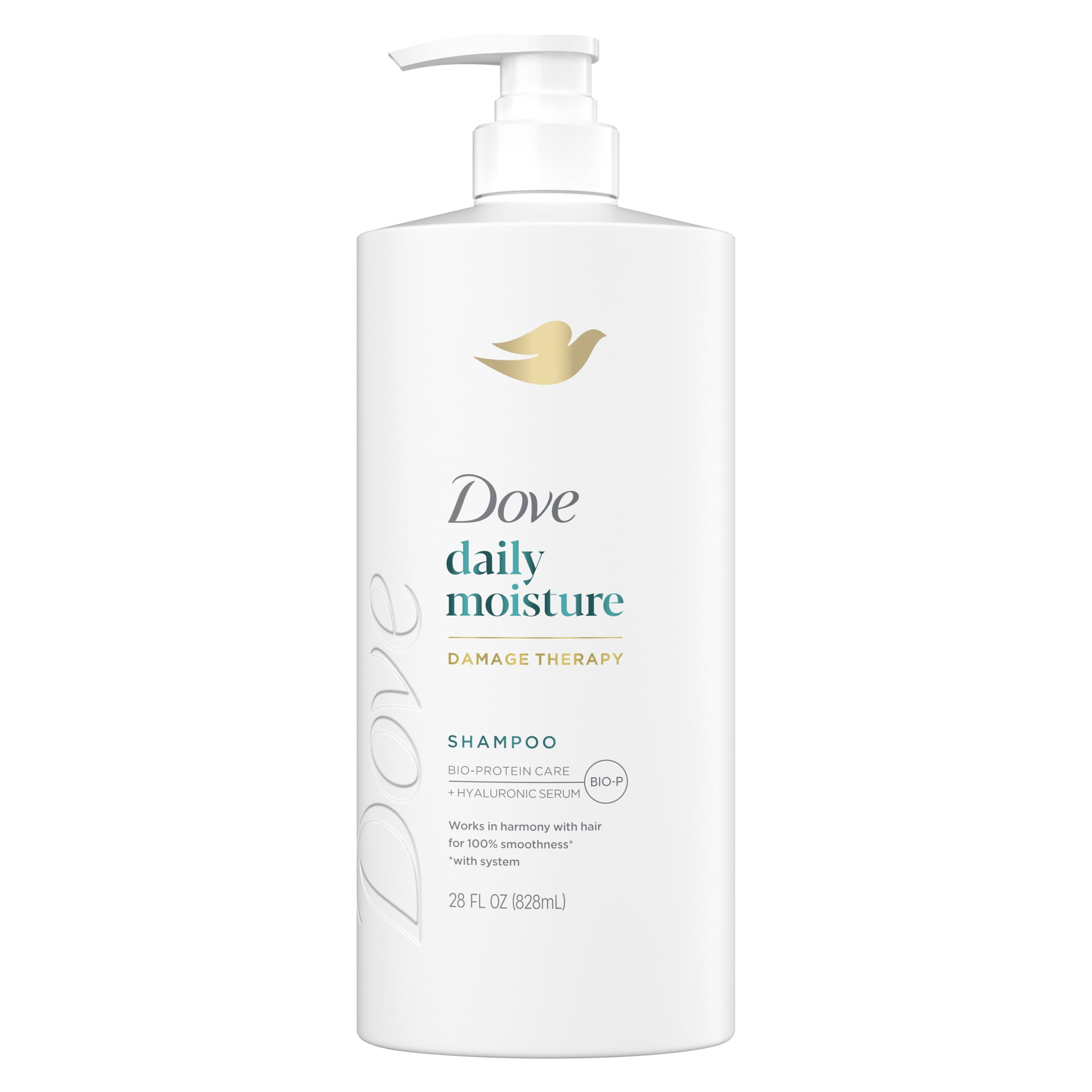 Dove Daily Moisture Shampoo for Smoothness, with Hyaluronic Acid, 28 oz ...