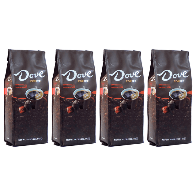 Dove Dark Chocolate Flavored Ground Coffee, 10 oz bag, 4-pack - Walmart.com