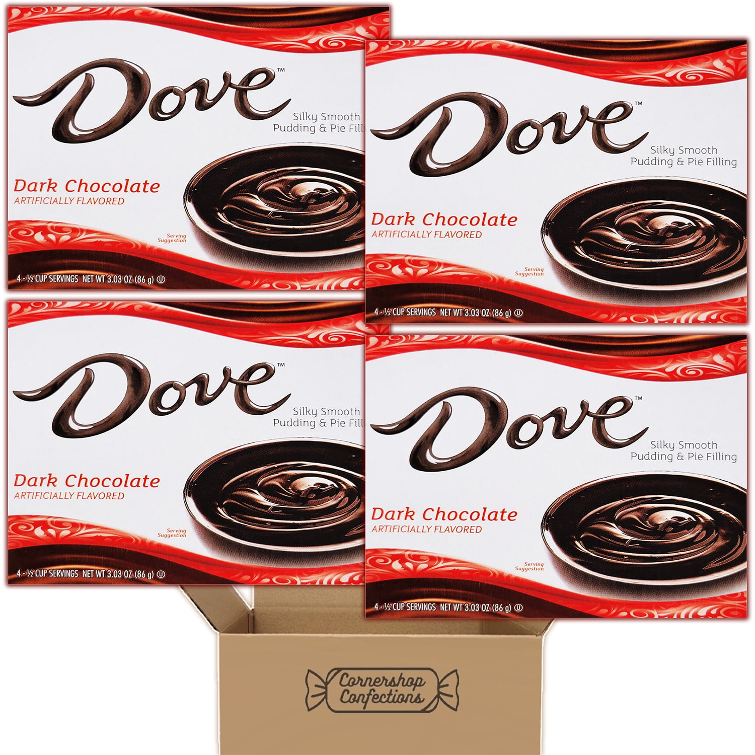 Dove Dark Chocolate Instant Silky Smooth Pudding and Pie Filling Bundle ...