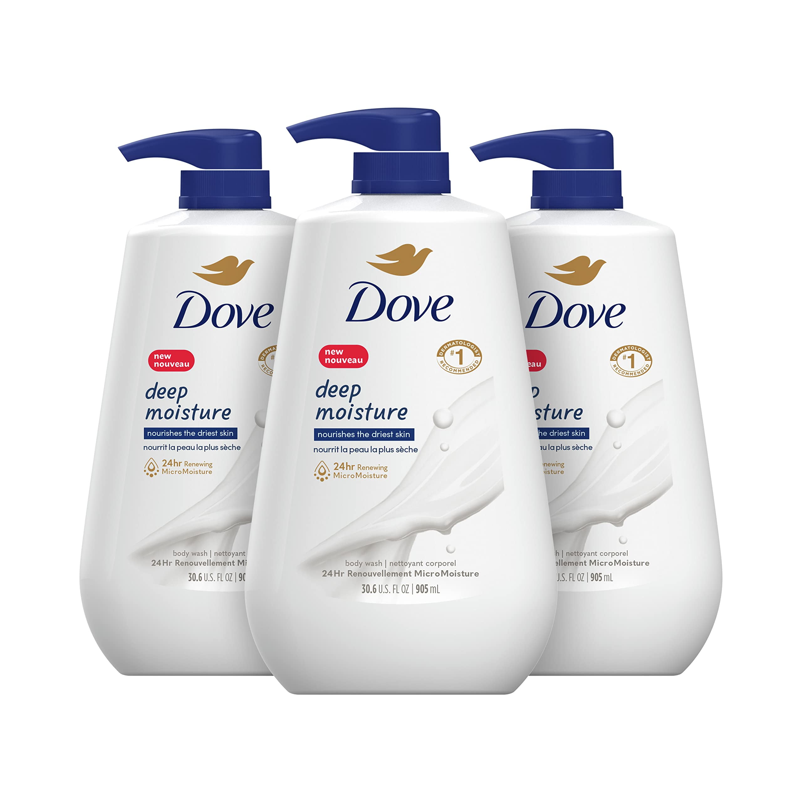 Dove Deep Moisture Body Wash With Pump - Nourishing Skin Cleanser for ...