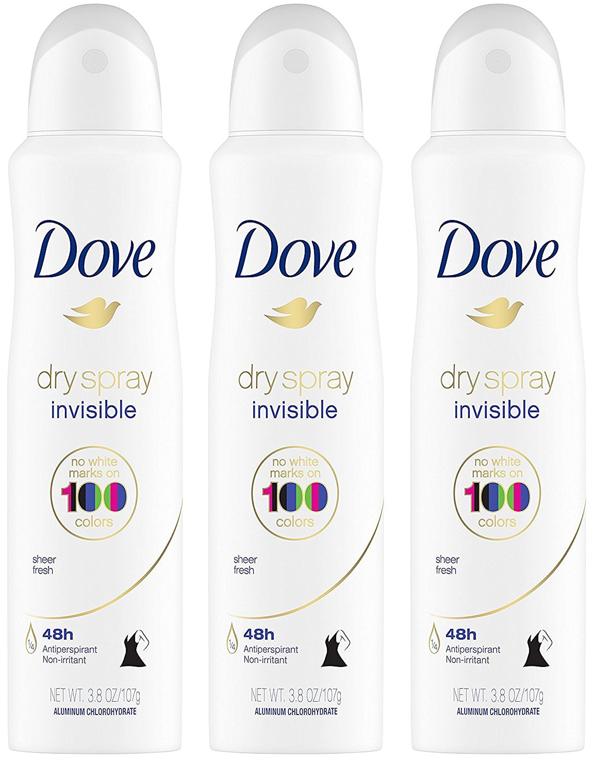 Dove Dry Spray Antiperspirant - Invisible - Sheer Fresh - Net Wt. 3.8 ...