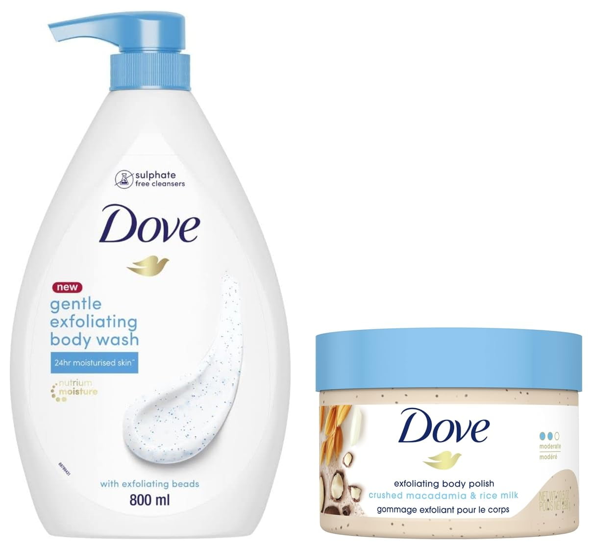 Dove Exfoliating Body Polish| Body Scrub |Sulphate Free|298gm & Dove ...