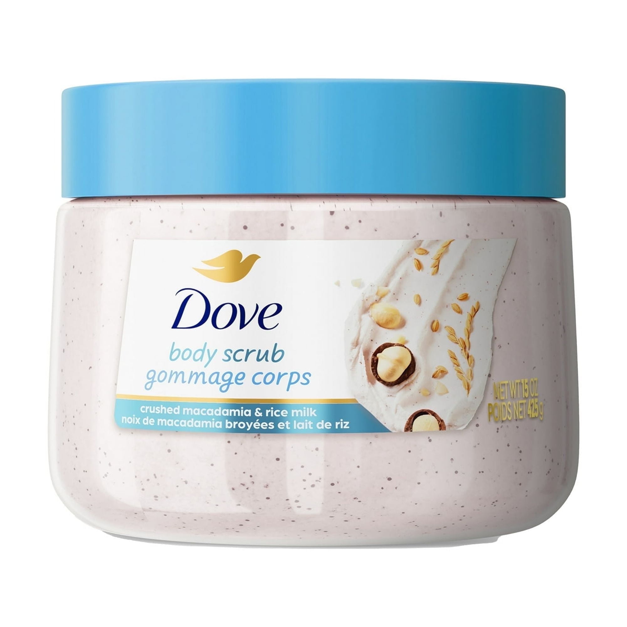Dove Exfoliating Body Scrub for Women Macadamia Rice Milk, 15 oz - 4 ...