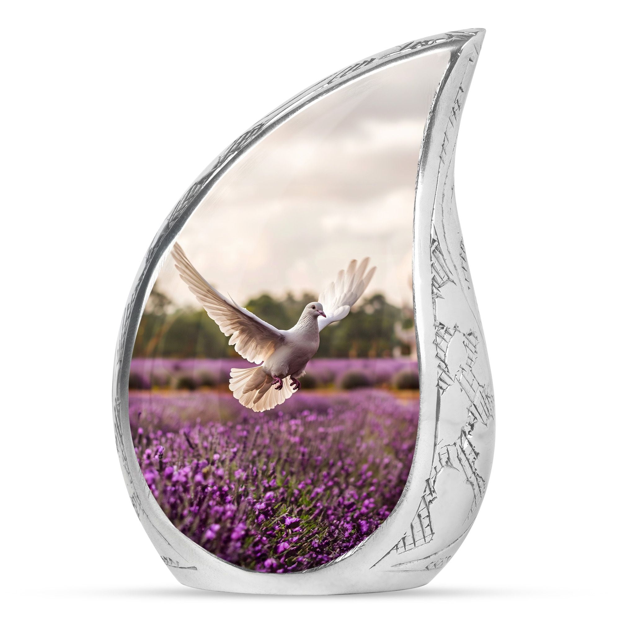 Dove Fly In Flower Field Burial Urn For Ashes Adult Male - Keepsake ...