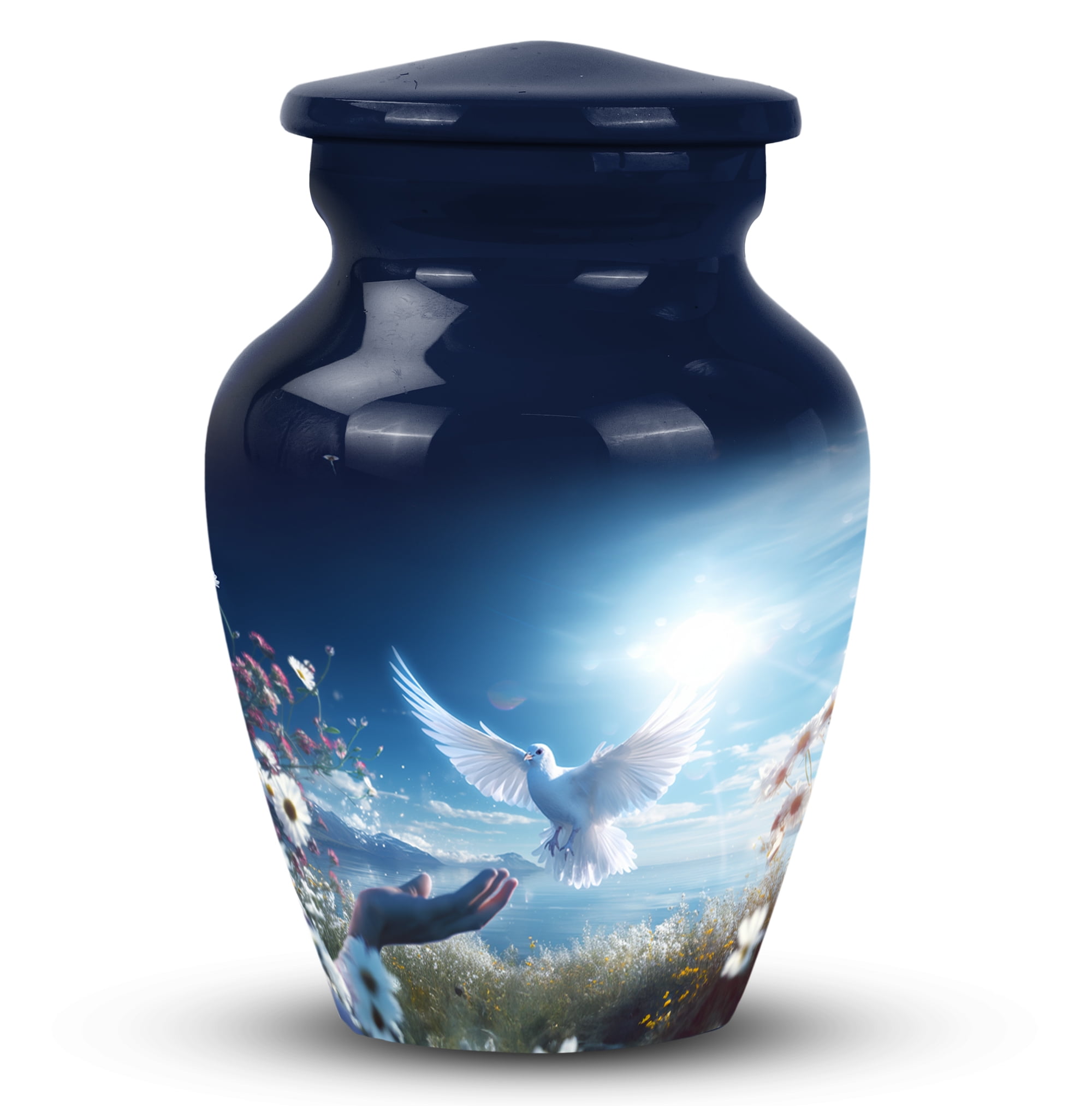Dove Flying Close To Hands - Adult Cremation Urns - Urn Keepsake Human ...