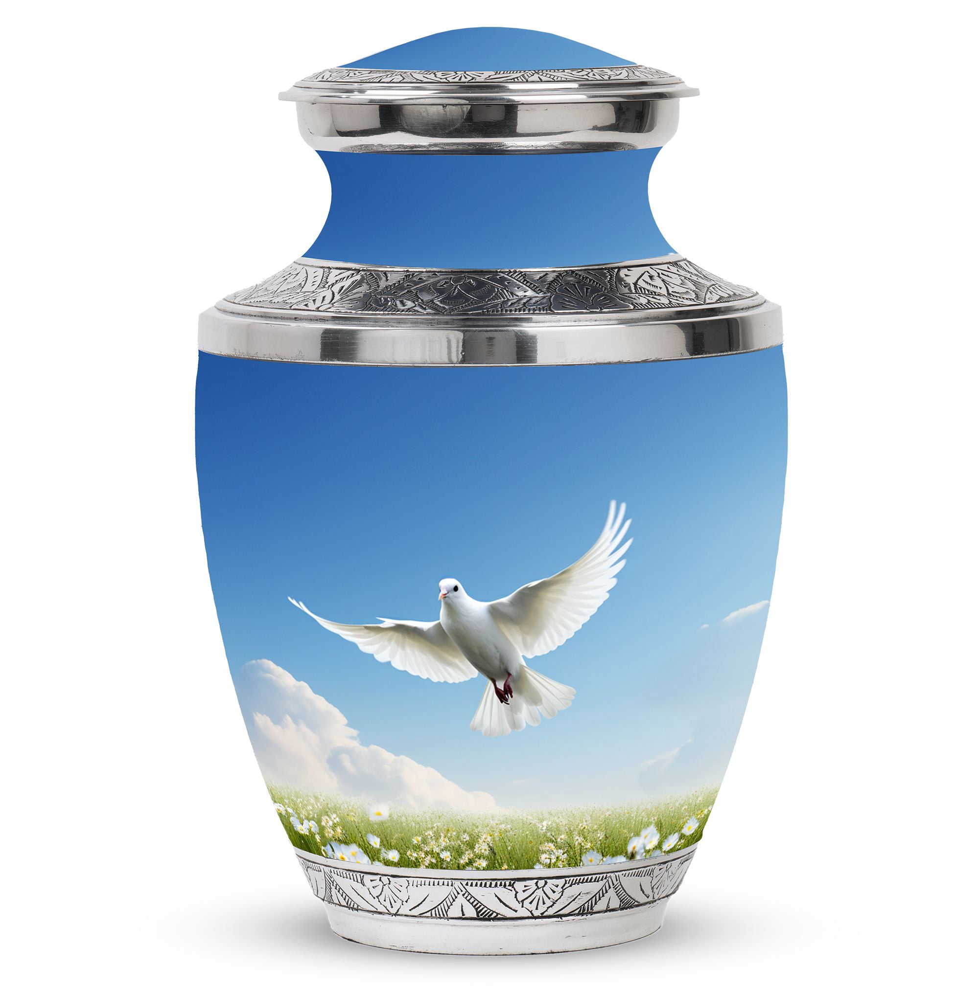 Dove Flying In Garden Urn, Large Decorative Ashes Urn, Funeral Urns for ...