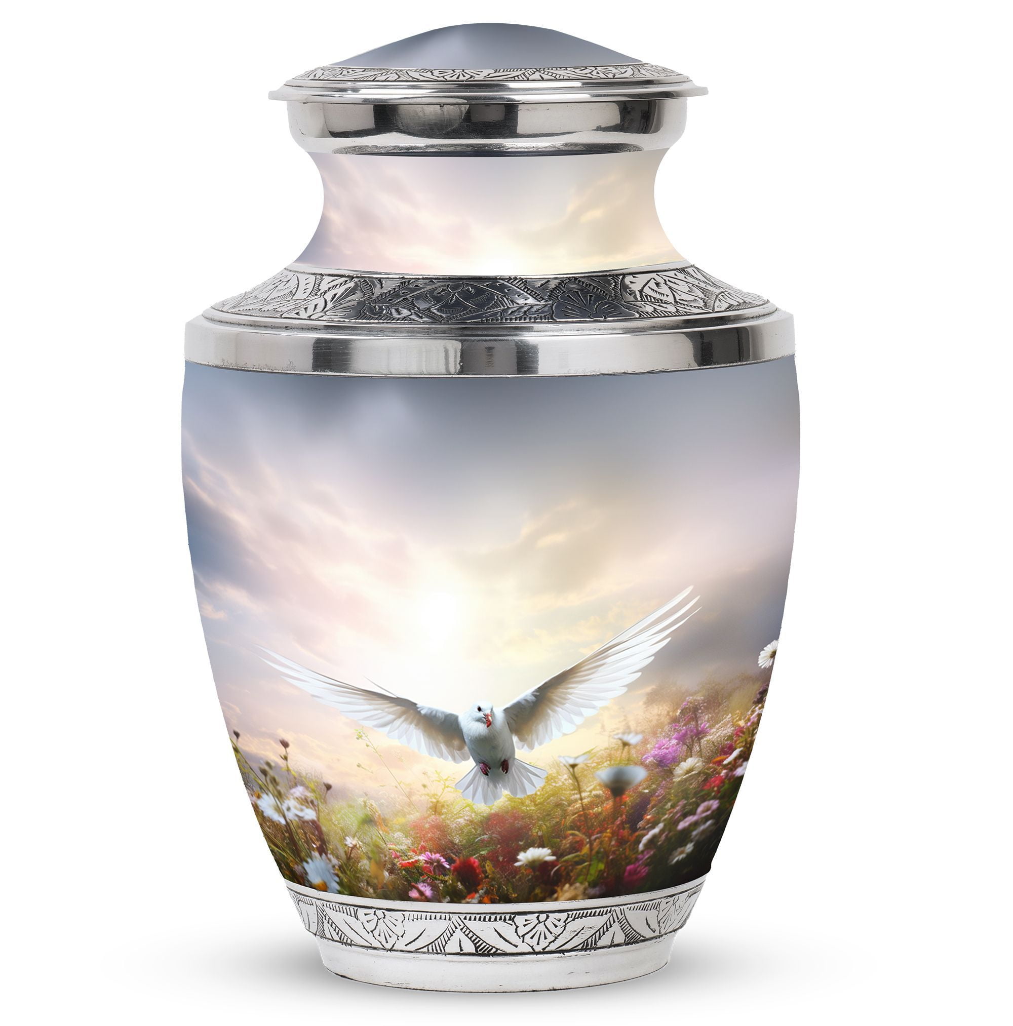 Dove Flying Memorial Urn For Ashes Adult Male, Large Decorative ...