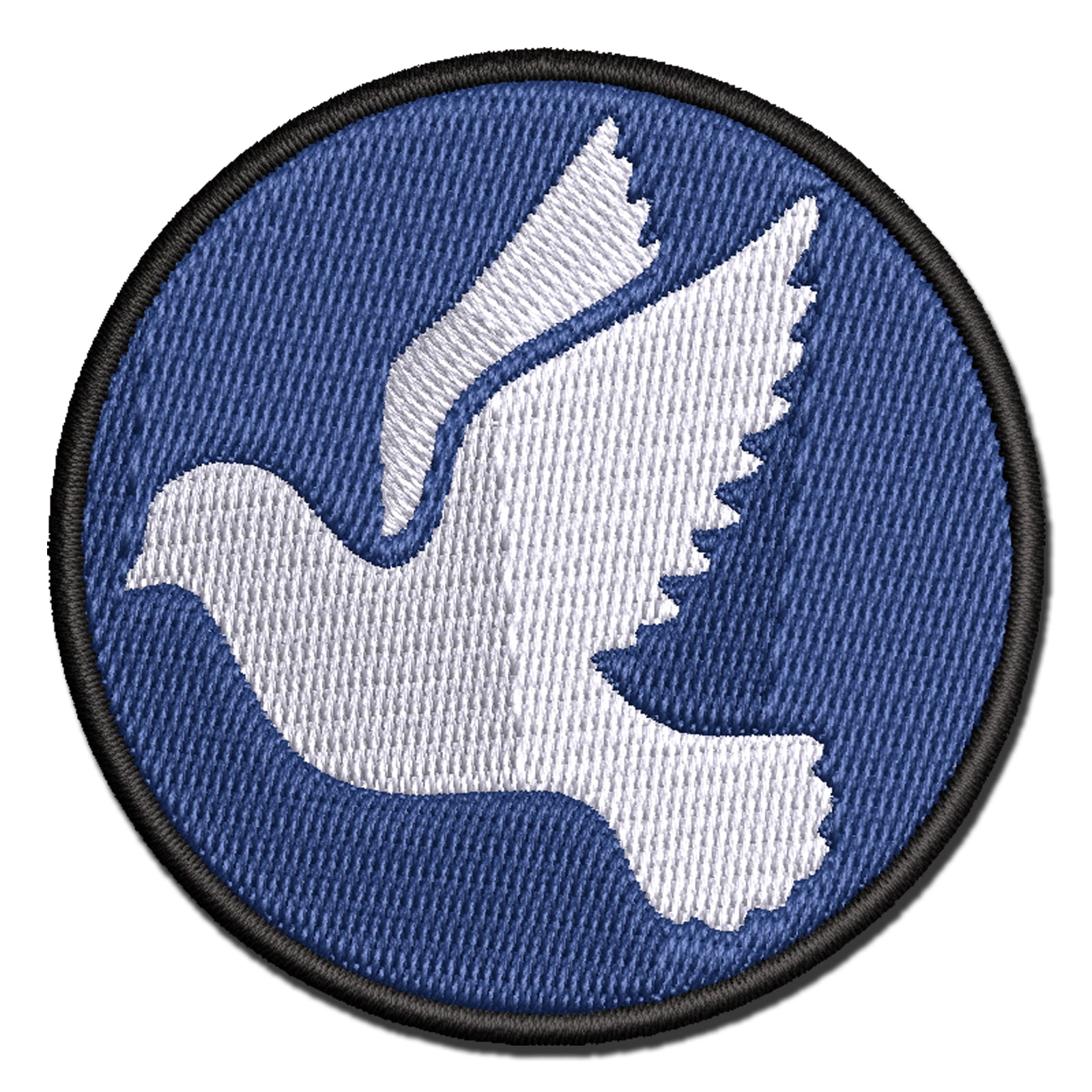 Dove Flying Silhouette Bird Applique Multi-Color Embroidered Hook ...