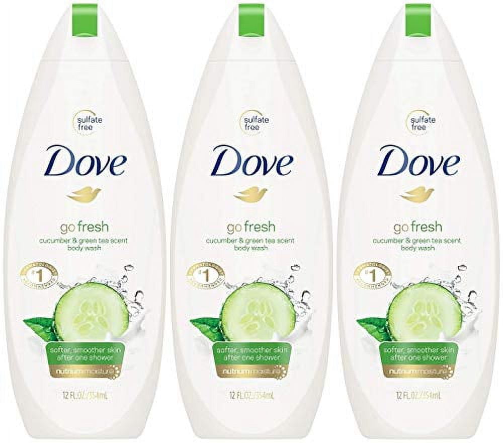 3 Dove Nourishing and Restore Body Wash 16.9oz, Go freash-Cucumber ...