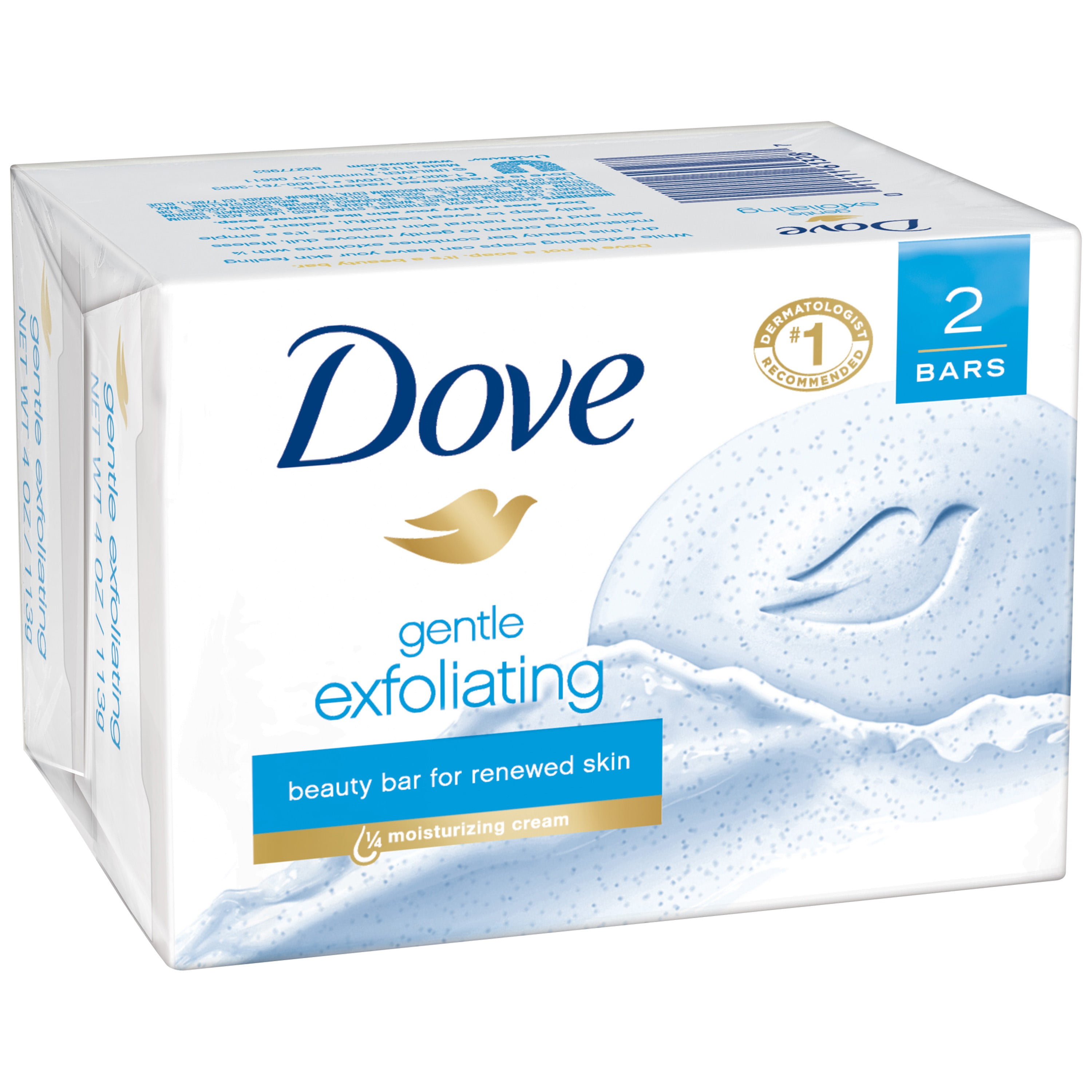 Dove Gentle Exfoliating Beauty Bar, 4 oz, 2 Bar - Walmart.com