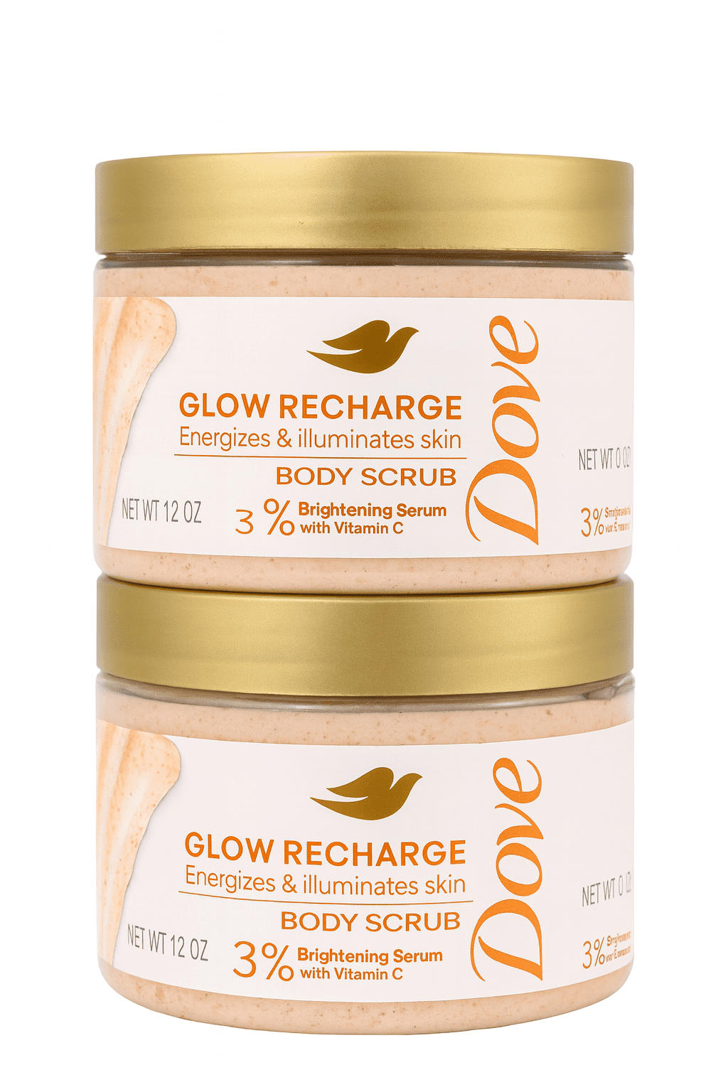 Dove Glow Recharge Body Scrub, Vitamin C & Brightening Serum, 2-Pack ...