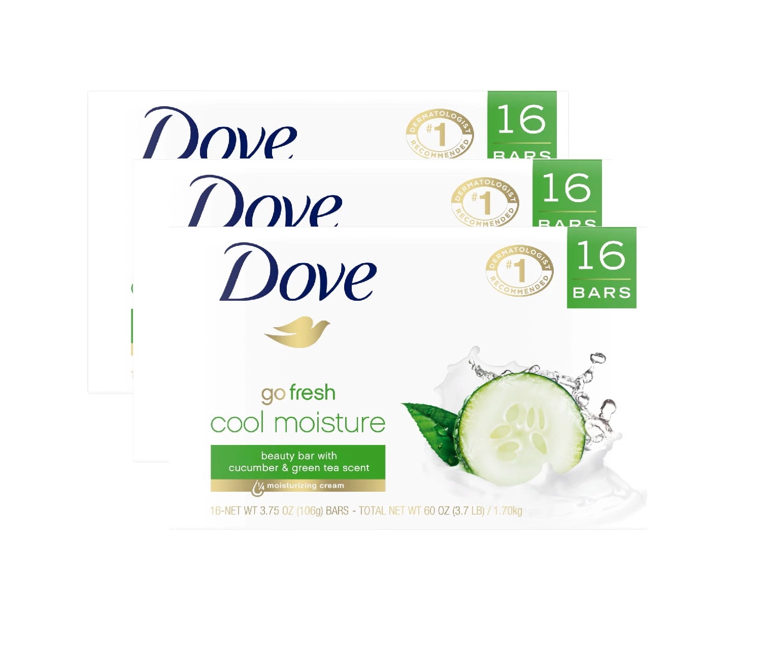 Dove Go Fresh Beauty Bar, Cool Moisture (3.75 oz., 16 ct.) 3PK ...