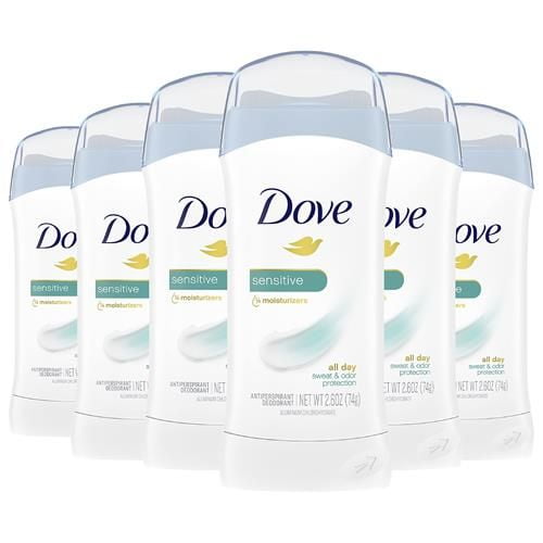 Dove Invisible Solid Antiperspirant Deodorant Stick For Women, 6 Count ...