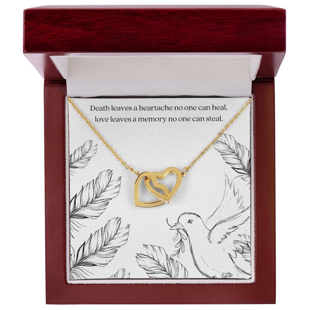 Dove Memory Necklace, Interlocking Hearts Necklace, 14K White Gold/ 18K ...