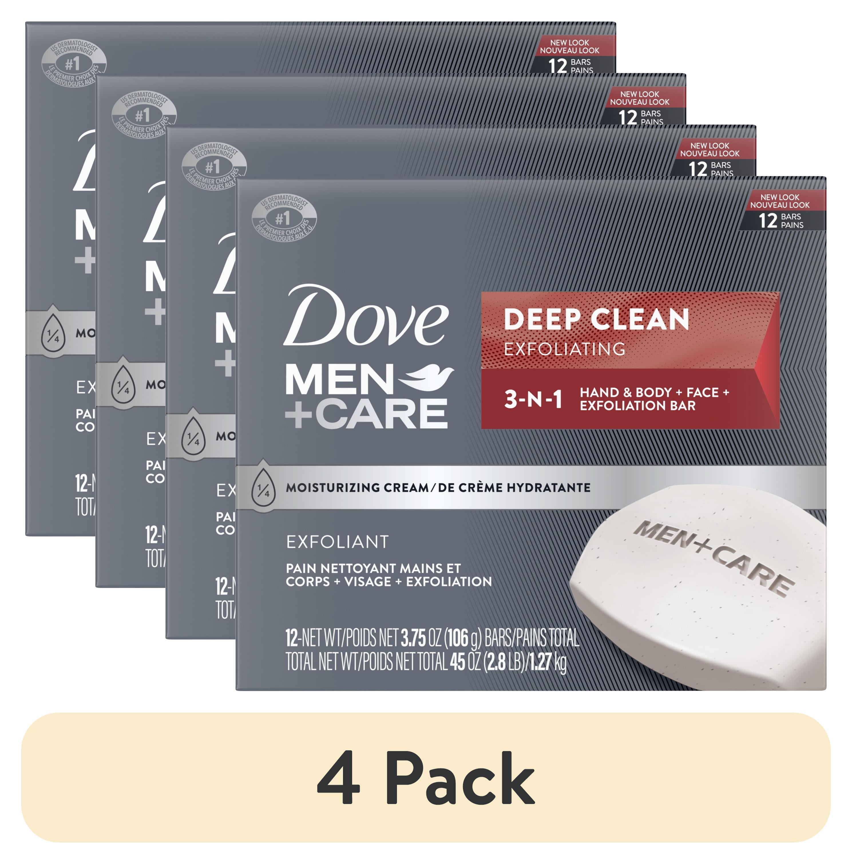 (4 pack) Dove Men+Care 3-in-1 Hand & Body + Face + Exfoliation Bar for ...