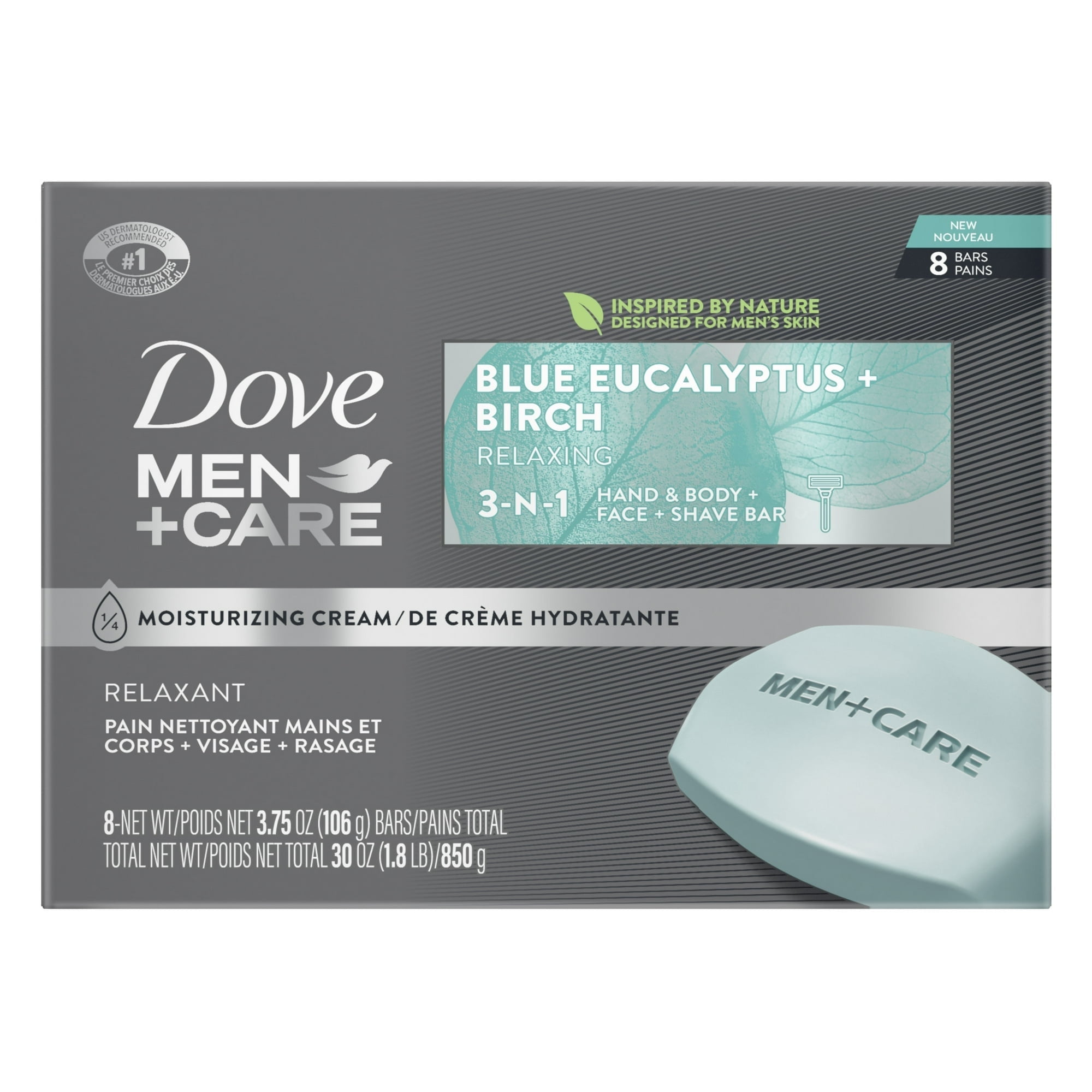 Dove Men+Care 3-in-1 Men's Dry Hand, Body, Face + Shave Bar Relaxing ...