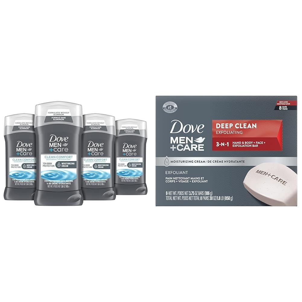 Dove Men+Care Deodorant Stick Clean Comfort 4 Count 72-Hour Odor ...