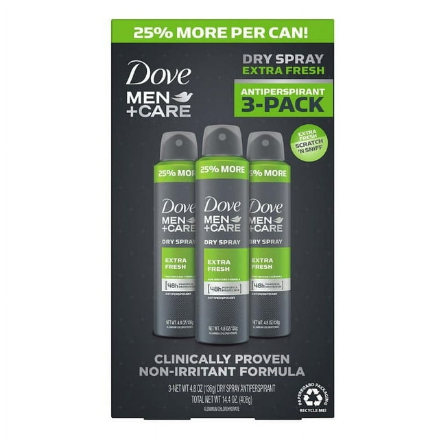 Dove Men + Care Extra Fresh Deodorant, 3 ct. - Walmart.com
