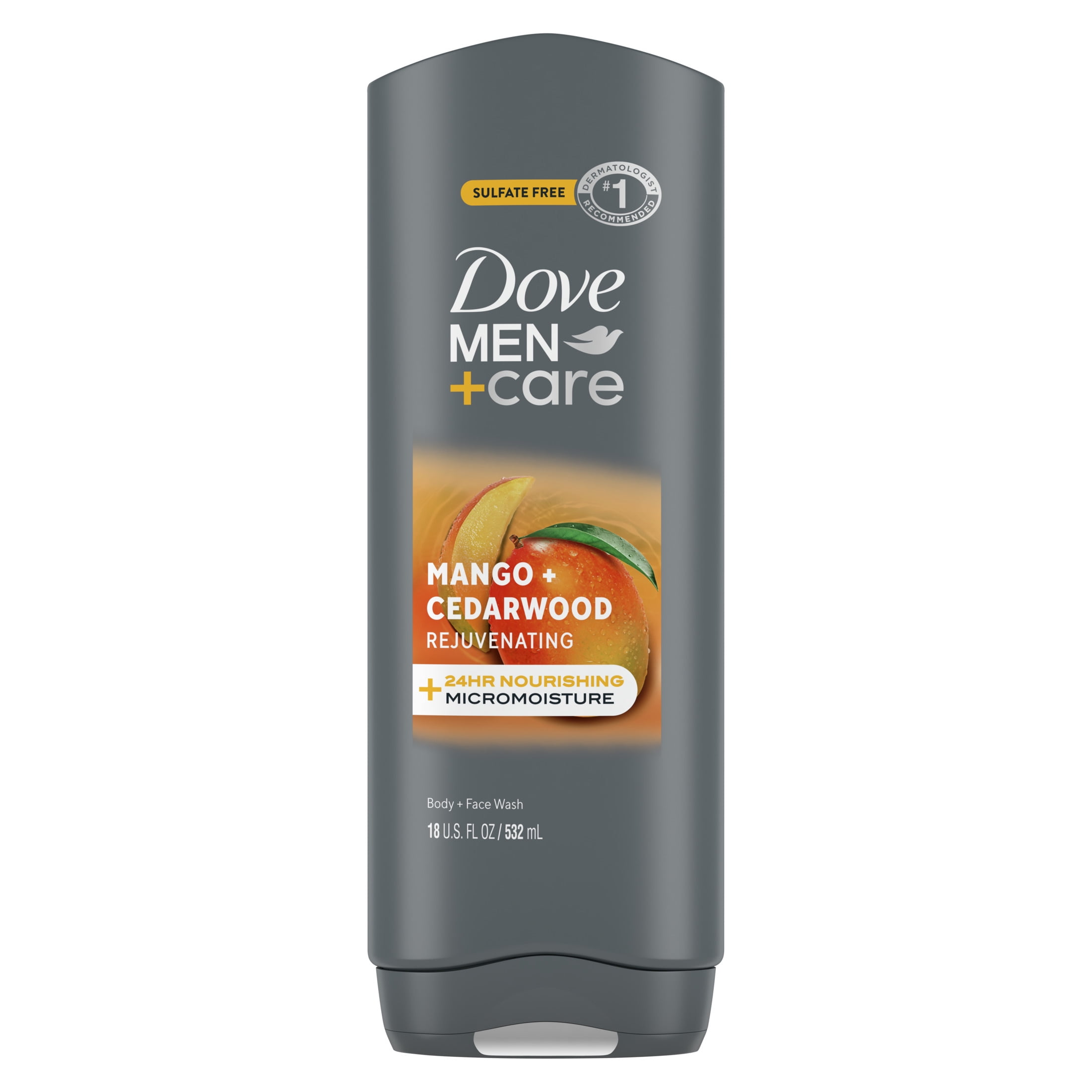 Dove Men+Care Face & Body Wash for Men Nourishing Mango & Cedarwood All ...