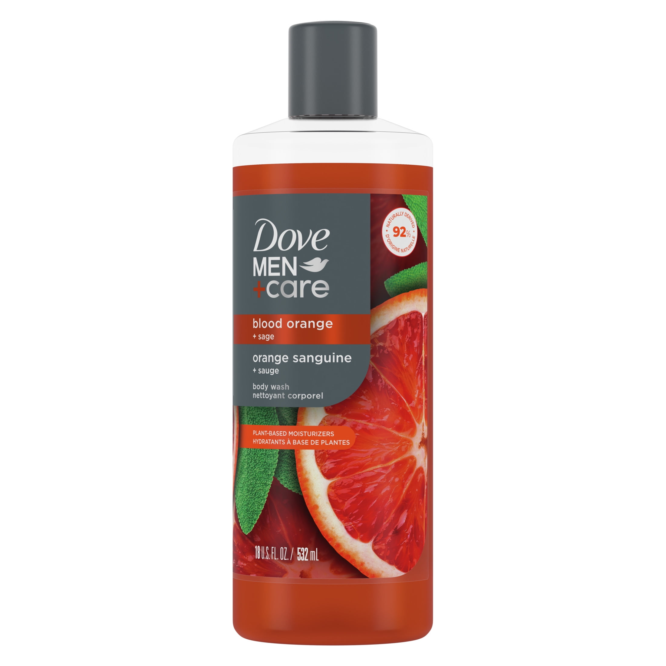 Dove Men+Care Blood Orange Sage Liquid Body Wash 18 oz Hydrating and ...