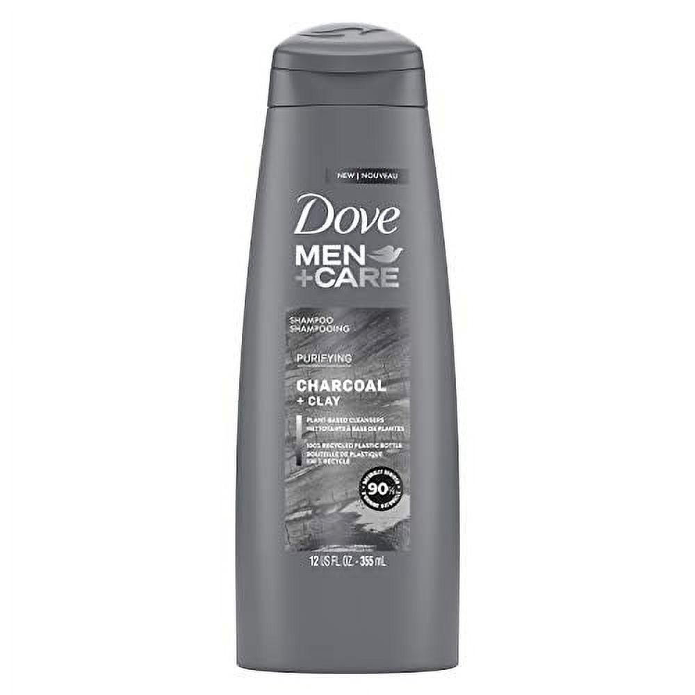 Dove Men+Care Shampoo, Charcoal Clay for Healthy-Looking Hair, 12 oz, 3 ...