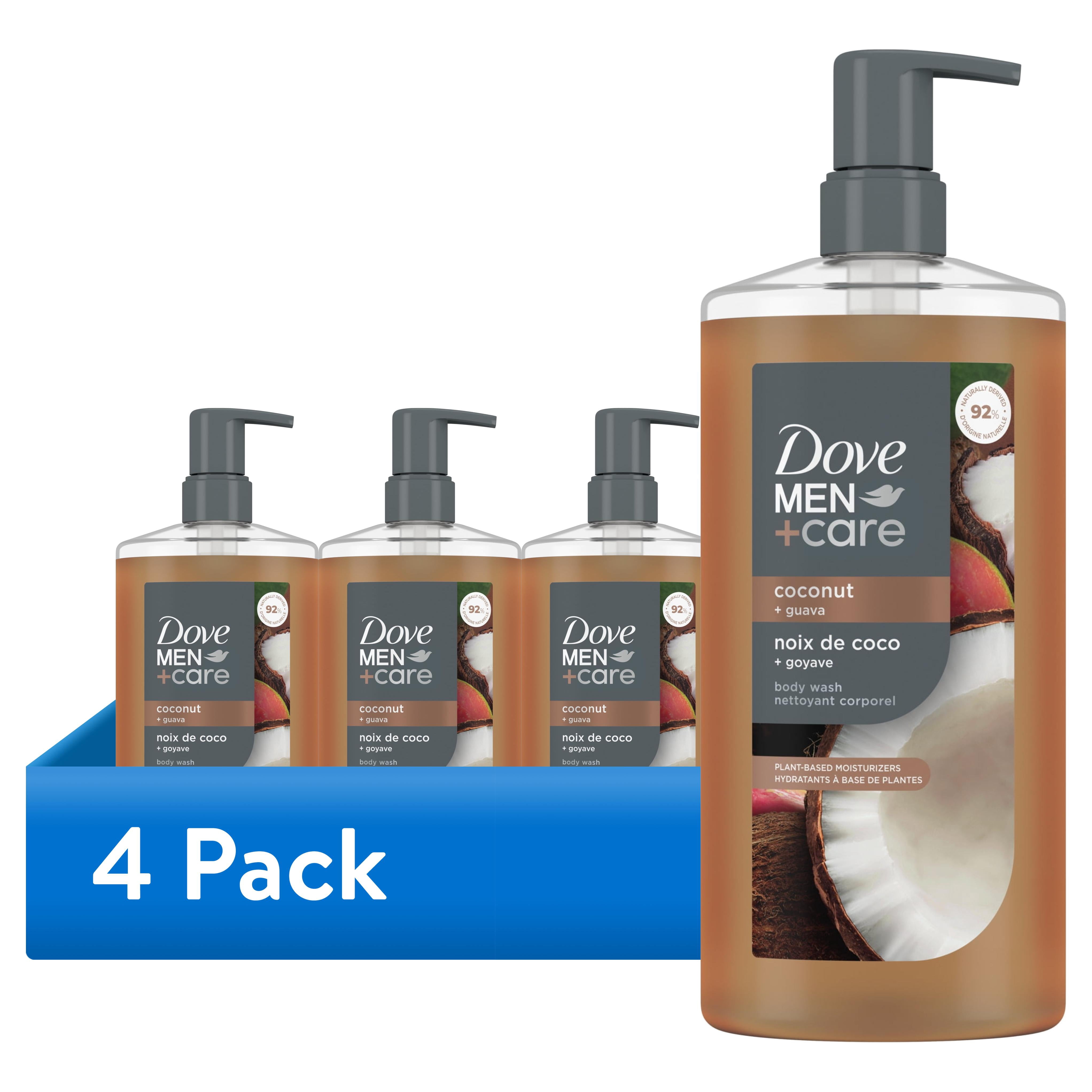 (4 pack) Dove Men+Care Moisturizing Body Wash for Men Coconut + Guava ...