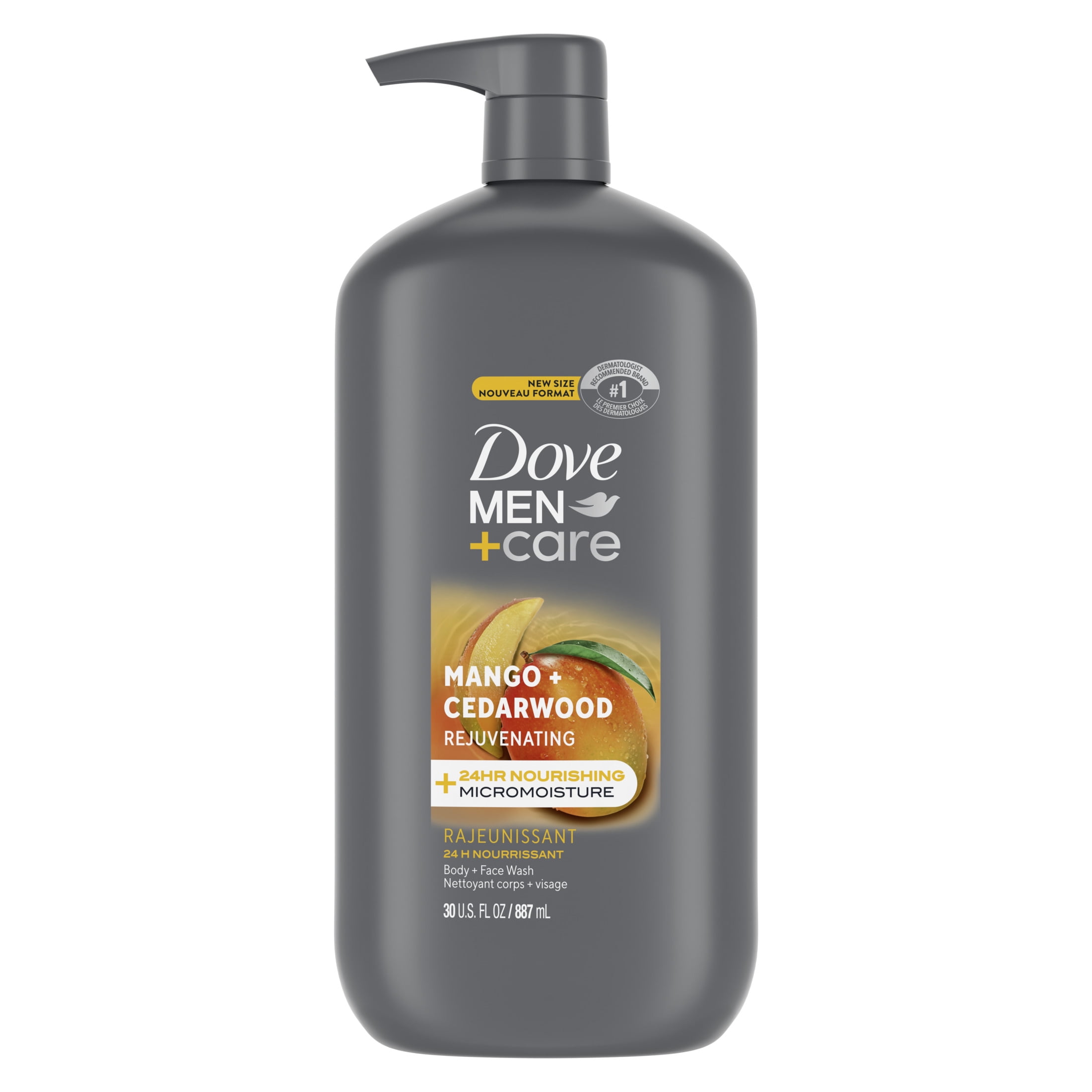 Dove Men+Care Nourishing Face & Body Wash for Men, Rejuvenating Mango ...