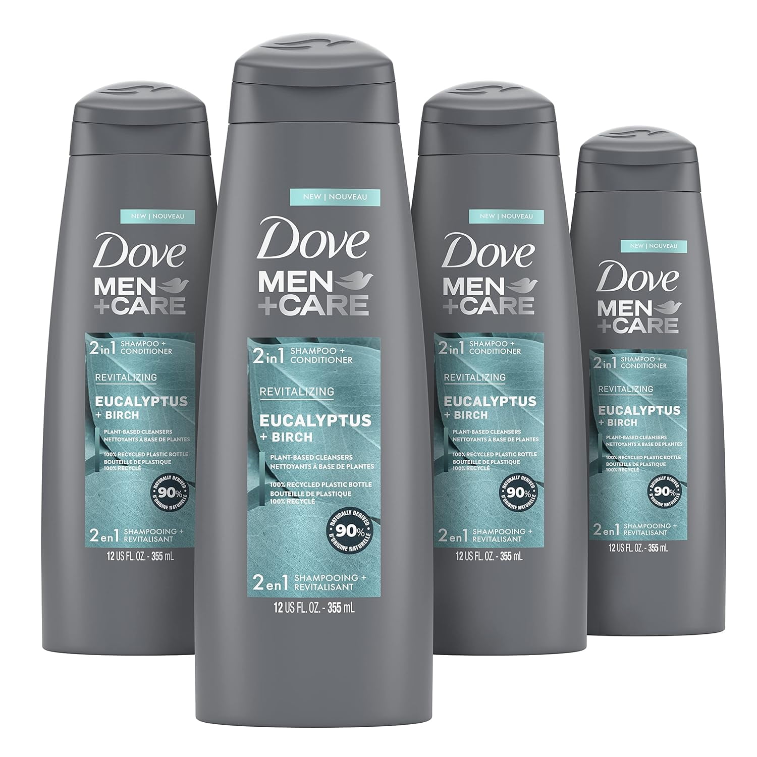 Dove Men+Care Revitalizing 2-in-1 Shampoo and Conditioner For Cleaner ...