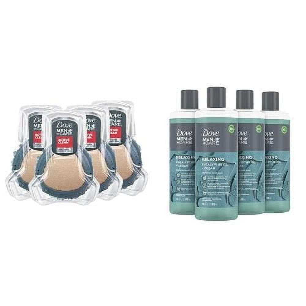 Dove Men + Care Shower Tool For Stronger, Healthy-Feeling Skin Active Clean Scrubs & Body Wash ...